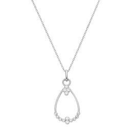 Kette mit Anhänger Smart Jewel "tropfenförmig, Zirkonia Steine, Silber 925" Halsketten Gr. 45 cm, Silber 925 (Sterlingsilber), silberfarben (silber) Damen