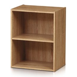 habeig Bücherregal Tube Bücherregal Standregal 2 Fächer Belastung Regalboden Standregal, braun, Eiche