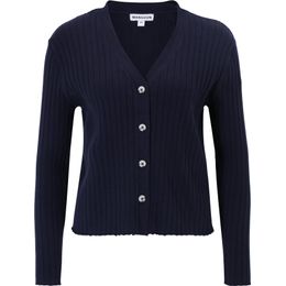 Manguun Strickjacke, V-Ausschnitt, Knopfleiste, für Damen, blau, XXL