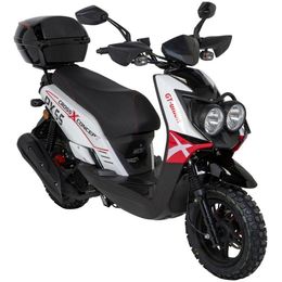 Gt Union Motorroller PX 55 Cross-Concept, 125 ccm, 85 km/h, Euro 5, (Set), mit Topcase, rot|schwarz|weiß