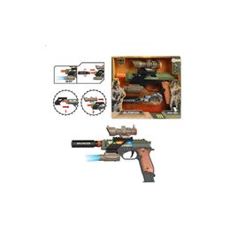 Militärische Spielzeugpistole Sound & Licht Schalldämpfer Taschenlampe