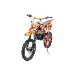 Actionbikes Motors Kinder-Crossbike Predator, Benzin-Kindermotorrad, 125ccm, Scheibenbremsen, 4-Takt-Motor, ab 8 Jahren (Orange)