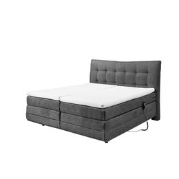 ED Lifestyle Malibu 1 mit Motor Boxspringbett Holzwerkstoff/Tonnentaschenfederkern H2 180x200 cm x200 cm Anthrazit