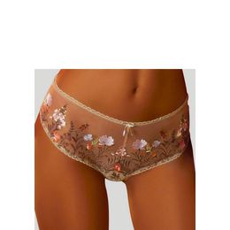 Lascana Stringpanty Maria mit bunten Blumen aus Stickereispitze, beige|bunt