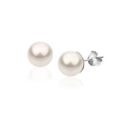 NENALINA Paar Ohrstecker Klassisch Synthetische Perle 925 Silber, weiß