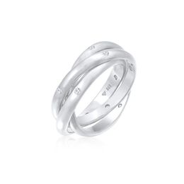 Elli Premium Fingerring Wickelring Trio Basic Topas 925 Silber, silberfarben