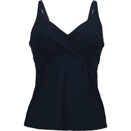 Rosa Faia Maily Tankini-Top, V-Ausschnitt, Wickellook, für Damen, schwarz, 42D