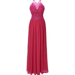 MASCARA© LONDON Abendkleid, bodenlänge, Spaghettiträger, für Damen, pink, 36
