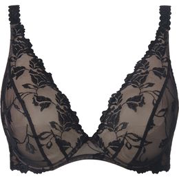 Aubade Softessence Triangel-BH, Stickerei, Spitze, für Damen, schwarz, 80B