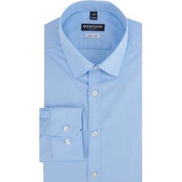 Manguun collection Businesshemd, Super Slim Fit, Kent-Kragen, für Herren, blau, 40