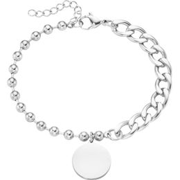 Manguun Damen Armband, Edelstahl, silber, 17