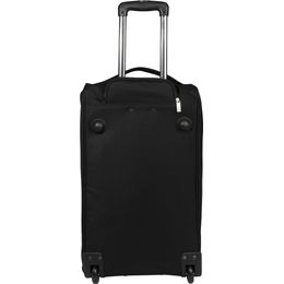 Globetrotter Rollreisetasche, Emblem, Reißverschluss, uni, schwarz