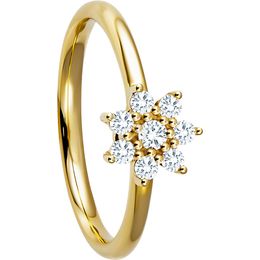 MONCARA Damen Ring, 585er Gelbgold mit 8 Diamanten, zus. ca. 0,25 ct, gold