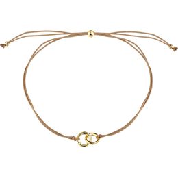 XENOX Damen Armband, 925er Silber/Textil, gold, 99