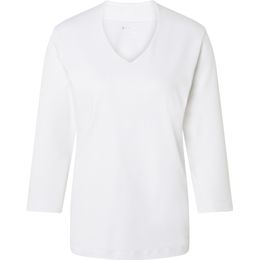 Adagio Shirt, 3/4-Arm, V-Ausschnitt, für Damen, weiß, 46