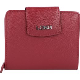 L.Credi Geldbörse "Maranello", Hochformat, Münzfach, unifarben, für Damen, rot