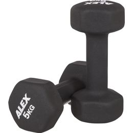 Alexander ALEX Neoprenhantel-Set, 2x5 kg, schwarz