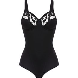 Felina Moments Body, bügellos, florale Stickerei, für Damen, schwarz, 85C