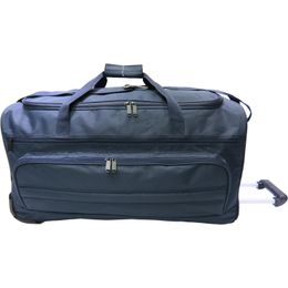 Globetrotter Rollreisetasche, Frontfach, Teleskopstange, Reißverschluss, blau