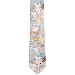 Prince BOWTIE Krawatte, Seide-Baumwoll-Gemisch, floral, für Herren, grau, OneSize