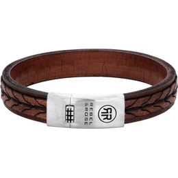 Rebel & Rose REBEL & ROSE® Armband, Leder/Edelstahl, braun, L