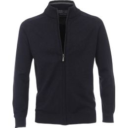 Casamoda Strickjacke, Stehkragen, Baumwolle, uni, für Herren, blau, XL