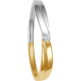 MONCARA Damen Ring, 375er Gelbgold mit Diamant, ca. 0,03 Karat, gold, 60