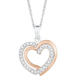 Amor Damen Kette mit Anhänger "9271450", 925er Silber, bicolor