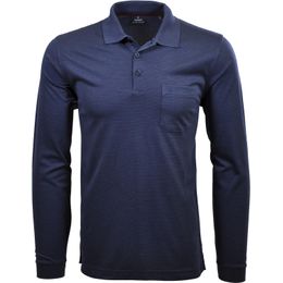 Ragman Poloshirt, gestreift, Brusttasche, für Herren, blau, L