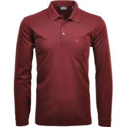 Ragman Poloshirt, Brusttasche, Langarm, für Herren, rot, XL