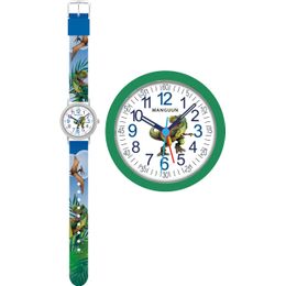 Manguun Kinder Uhren-Set, mit zusätzlichem Wecker, grün, 99