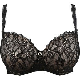 Aubade Rosessence Balconette-BH, Komfortbügel, Spitze, für Damen, schwarz, 70C