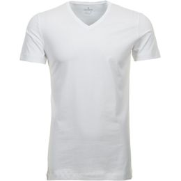 Ragman T-Shirt, 2er-Pack, V-Ausschnitt, für Herren, weiß, L