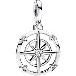 Pandora Charm "Compass", 925er Silber, silber, 99