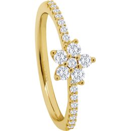 MONCARA Damen Ring, 585er Gelbgold mit 20 Diamanten, zus. ca. 0,35 Karat, gold, 52