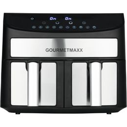 gourmetmaxx Doppelkammer-Heißluft-Fritteuse, 2400 Watt, schwarz