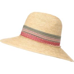 Loevenich Fedora Hut, Papierstroh, Umlaufband, für Damen, beige, OneSize