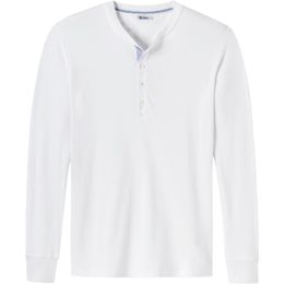 Schiesser Revival Karl-Heinz Langarmshirt, Henley-Ausschnitt, für Herren, weiß, 6