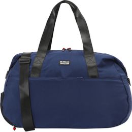 Globetrotter Reisetasche, Patch, Frontfach, Seitentasche, uni, blau