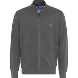 DUNMORE Strickjacke, Stehkragen, Reißverschluss, für Herren, grau, XXL