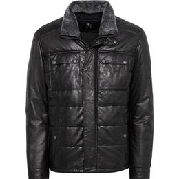 Otto Kern Lederjacke, Stehkragen, für Herren, schwarz, 52