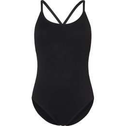 Manguun Badeanzug, schmale Träger, für Damen, schwarz, 36C