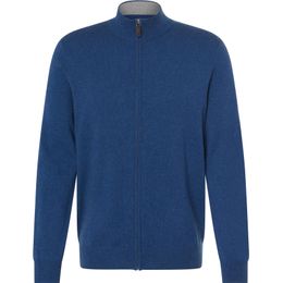 GALERIA Seide-Cashmere Cardigan, Stehkragen, feingerippte Abschlüsse, für Herren, blau, M