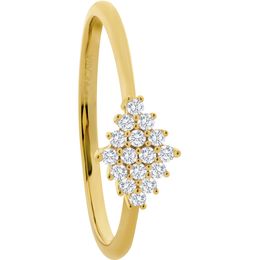 VANDENBERG Damen Ring, 375er Gelbgold mit 16 Diamanten, zus. ca. 0,15 Karat, gold, 56