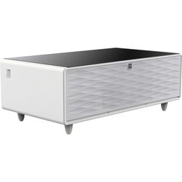 CASO GERMANY caso® Lounge-Tisch "Sound & Cool White", Kühlfächer, Soundbar, Ladekabel-Anschlüsse, weiß