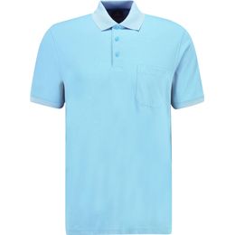 Ragman Poloshirt, Brusttasche, für Herren, blau, M