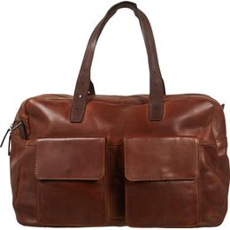 DUNMORE Weekender, Leder, Reißverschluss, braun