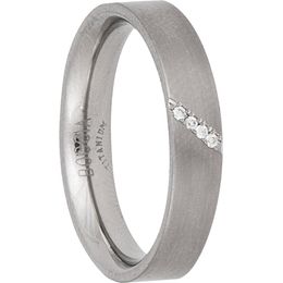 Boccia® Damen Ring, Titan mit 4 Diamanten, zus. ca. 0,02 Karat, silber