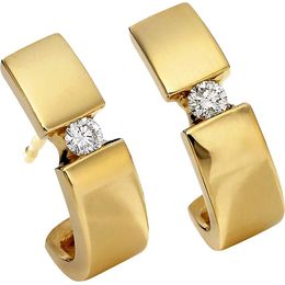 MONCARA Damen Ohrstecker, 375er Gelbgold mit 2 Diamanten, zus. ca. 0,08 Karat, gold