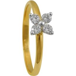 MONCARA Damen Diamant-Ring, 585er Gelbgold mit 4 Diamanten, zus. ca. 0,20 Karat, gold